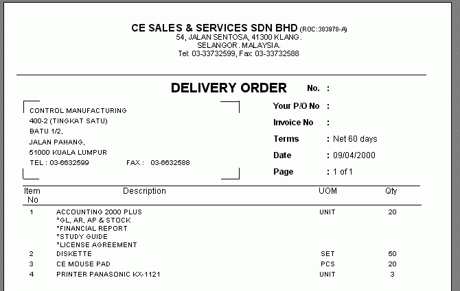 and save, if no changes required, your delivery order is ready for ...